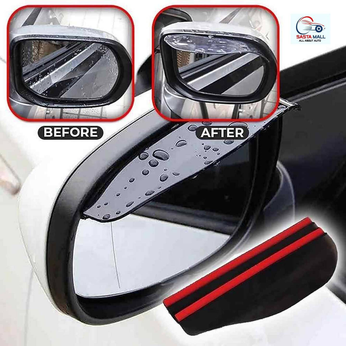 Car Side Mirror Pair of Rear View Sun Visor and Rain Shade Protector ...