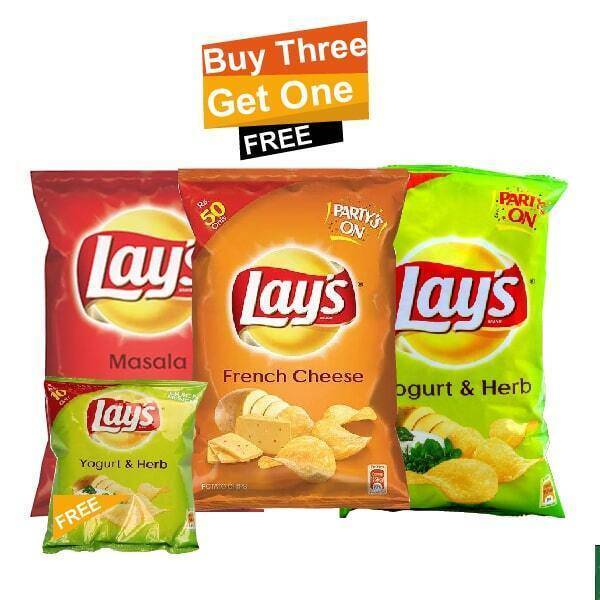 Three packs of Lays and Get FREE One Lays - Leyjao.pk