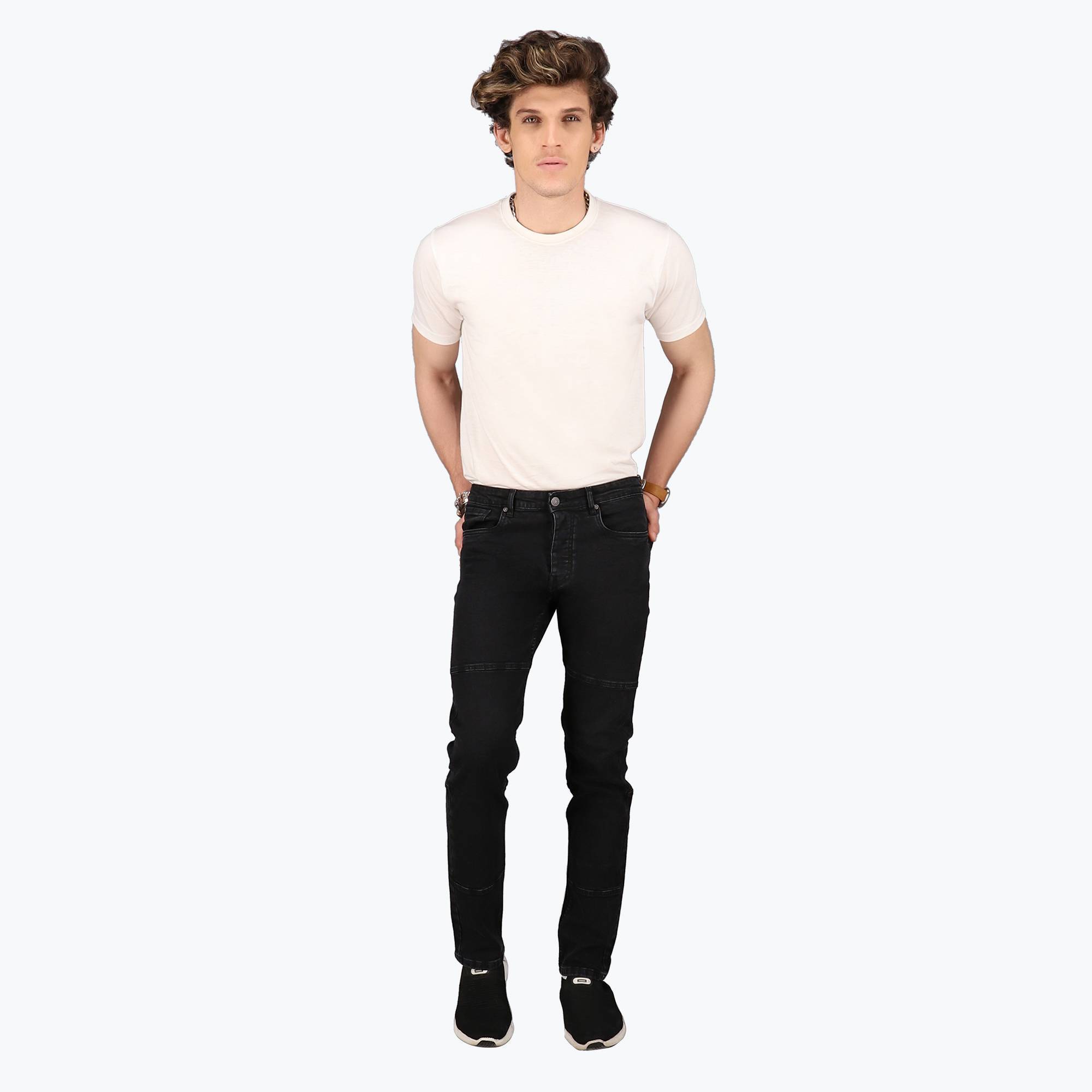 Parker Straight Biker Cut Black - Leyjao.pk