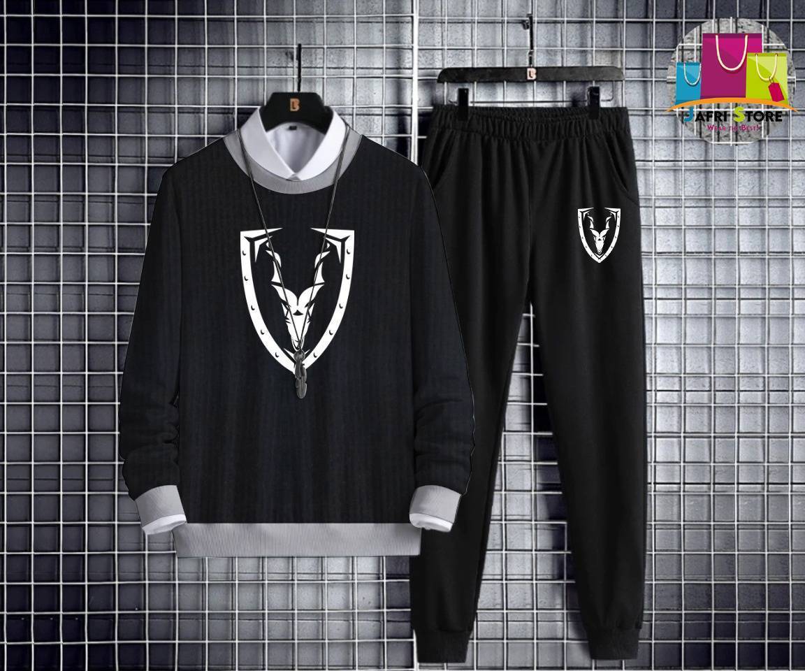 Winter Collection Korean Fleece Tracksuit For Unisex - Markhor Shield ...
