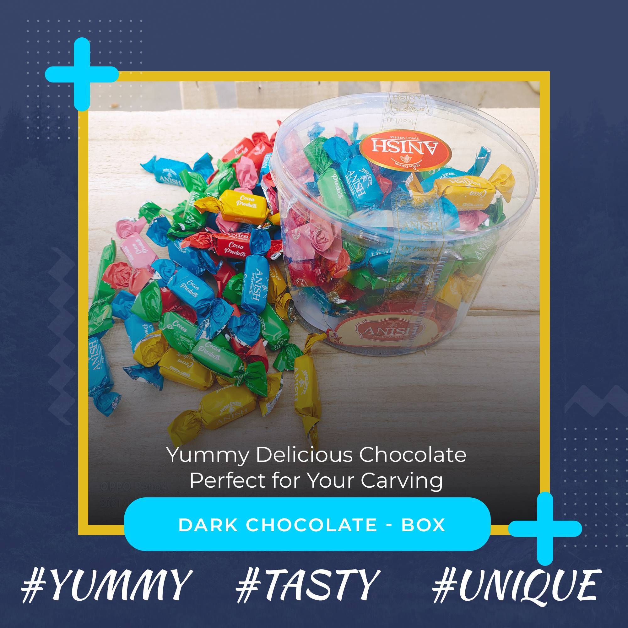 Anish Dark Chocolate Toffee - Box - 45 Piece Packet - Leyjao.pk