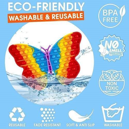 Butterfly Shape Pop It Fidget Toys for Kids Silicon Stress Relief ...