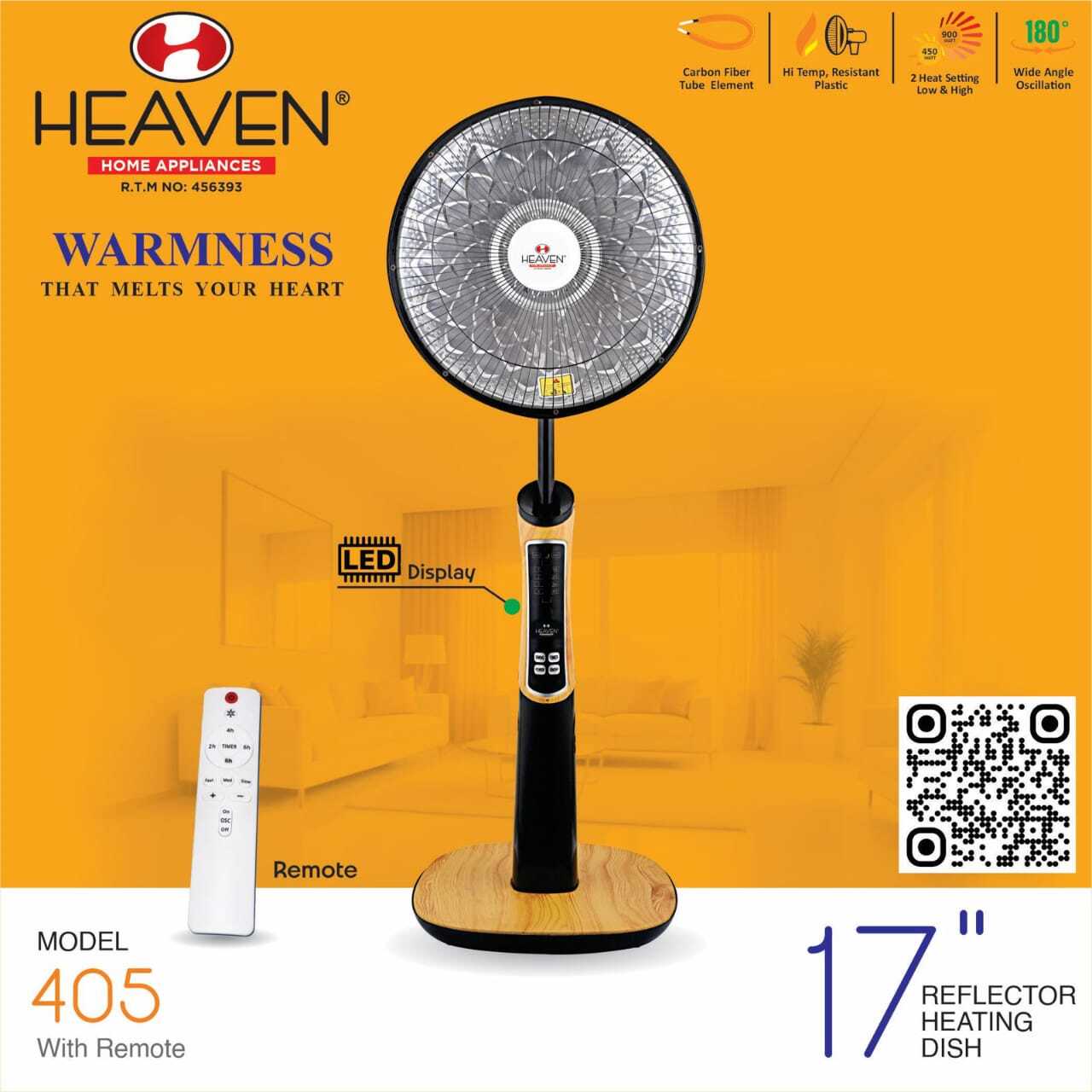 Heaven Electric Heater Sun Halogen Stand Heater 100W to 1000W Dish Heater with Remote Control ...