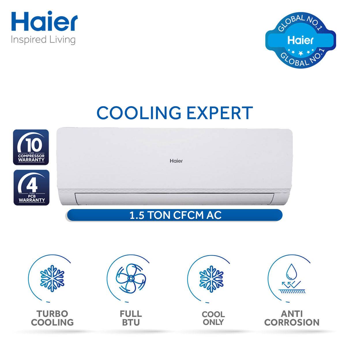 Haier 1.5 Ton Ac-Turbo Cool Series -Turbo Cooling-Long Air Throw-Hsu ...