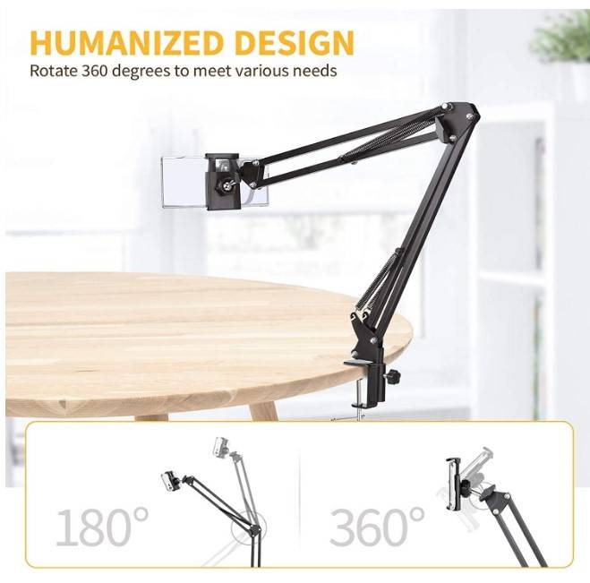 Professional Mobile/Tablet Arm Stand with 360° Rotation, Adjustable ...