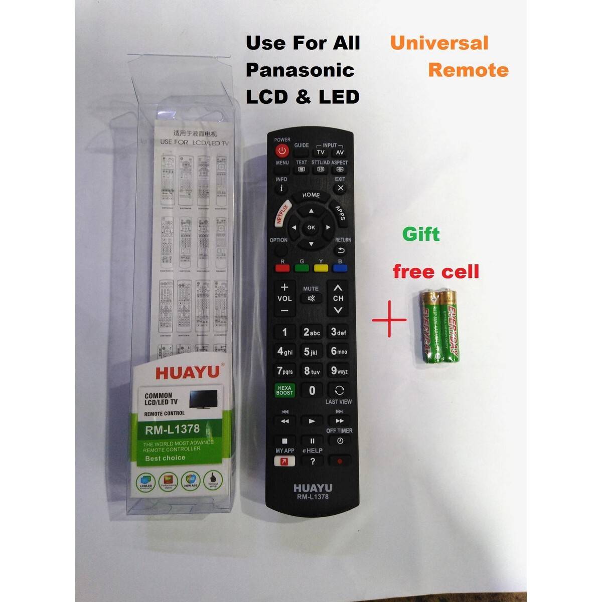 Panasonic Universal Remote Led Tv Huayu Rm-D920 With Free Cell - Leyjao.pk