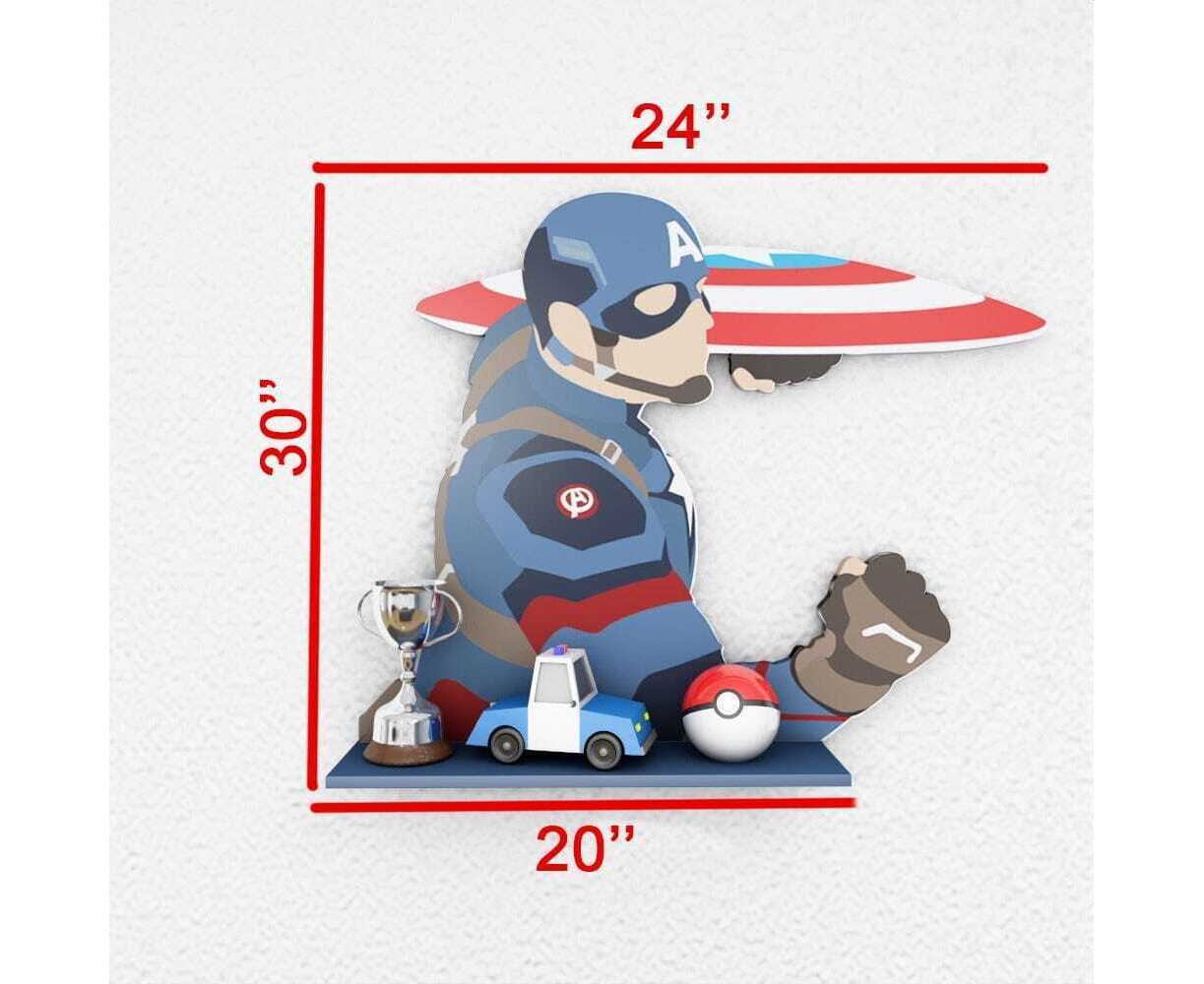Captain America Marvel Kids Bedroom Floating Organizer Shelf - Leyjao.pk